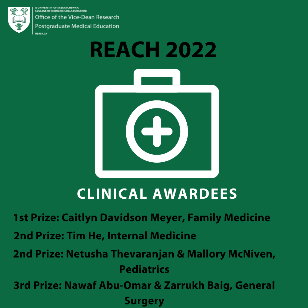 REACH 2022 Awardees - College of Medicine | University of Saskatchewan